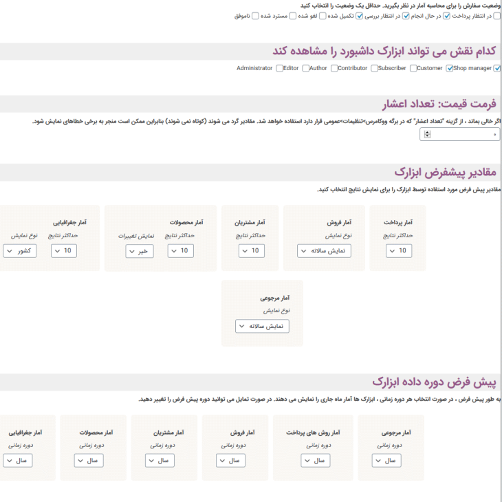 افزونه ابزارک داشبورد آمار ووکامرس Woocommerce Dashboard Widgets Stats